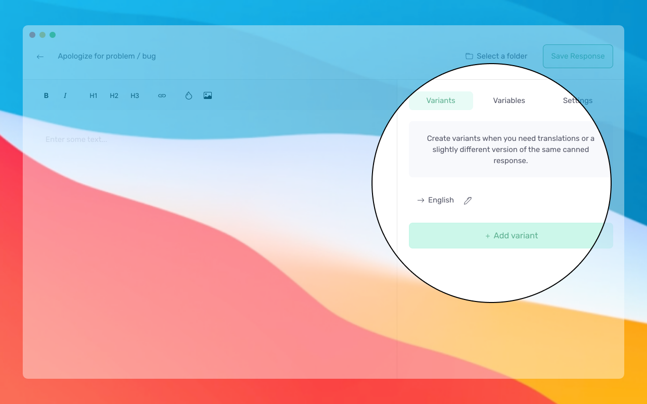 What is a Variant? - typedesk Canned Responses