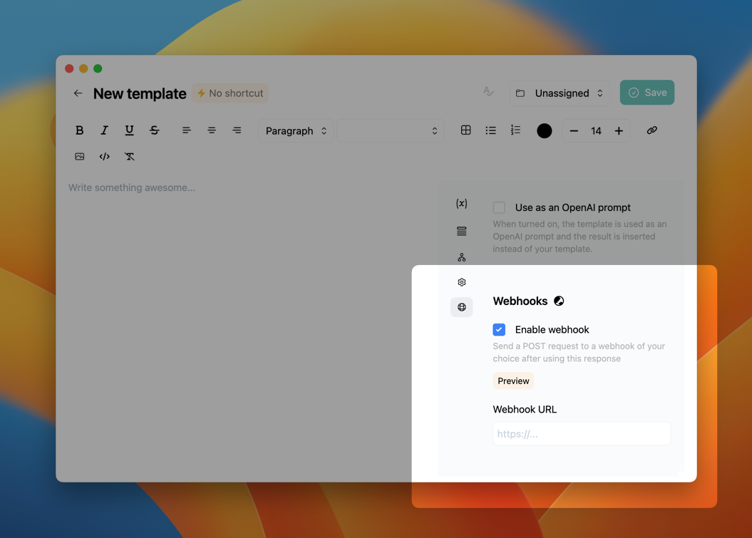 Use Webhooks to connect typedesk with other apps